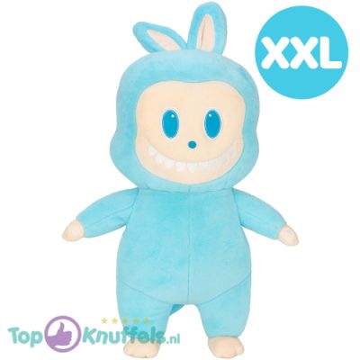 Labubu Blauw/Crème Pluche Knuffel XXL 100 cm